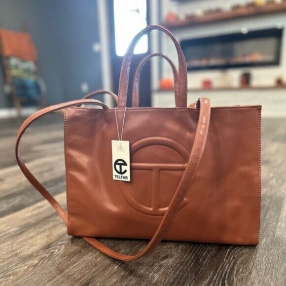 Telfar | Bags | Nwt Telfar Medium Shopping Bag Tan Tote Purse Carry On ...